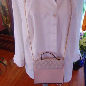 Bags | Small Pink Faux Leather And Velvet Quilted Purse | Poshmark